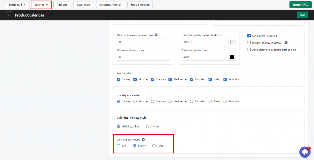 Move the Calendar Picker any place:Cart page of Product Calendar