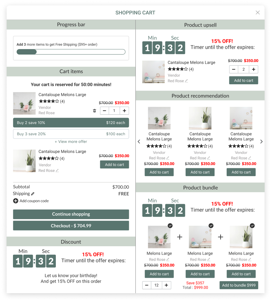 Best Shopify Upsell App - iCart Cart Drawer Cart Upsell